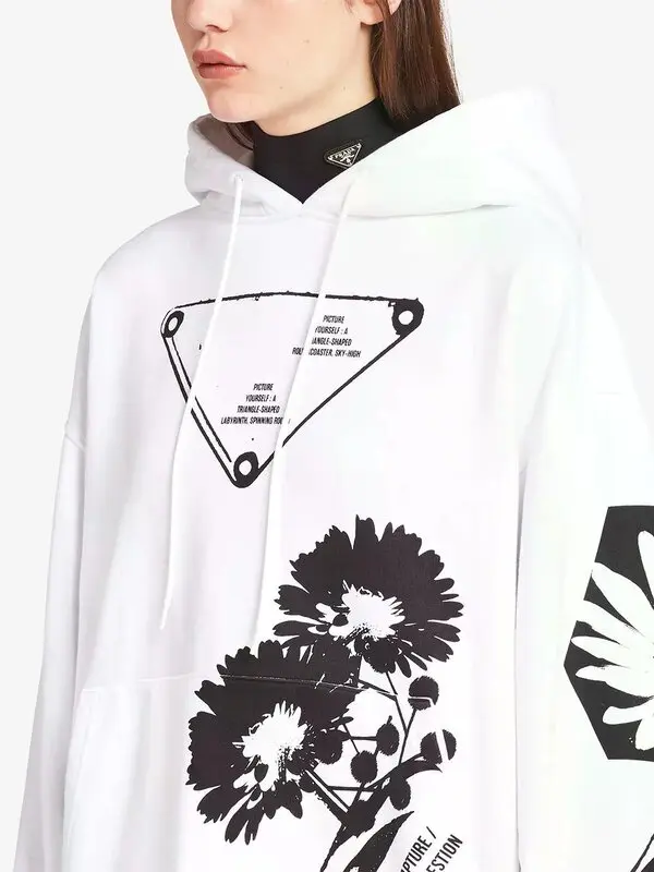 Prada Graphic-print Drawstring Hoodie