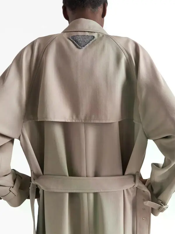 Prada Double-breasted Wool Trench Coat