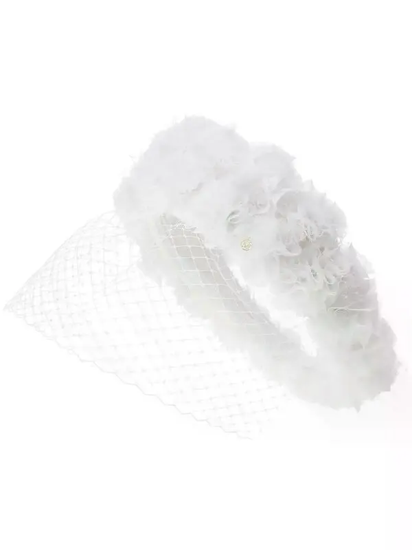 MAISON MICHEL Constance Tulle-detail Tiara - White