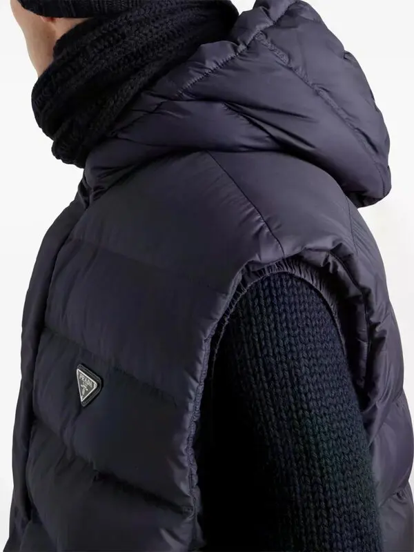 Prada Recycled Polyester Down Hooded Vest