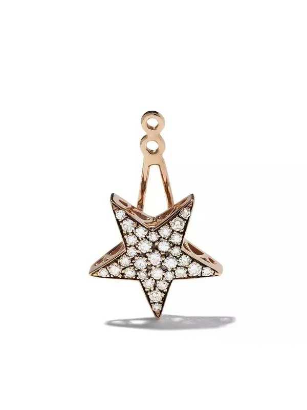 SELIM MOUZANNAR 18kt Rose Gold Diamond Star Ear Jacket - Pink