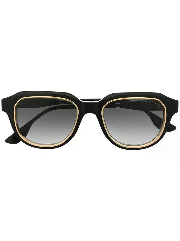 Dita Gold-rimmed Tortoiseshell Frame Sunglasses - Black