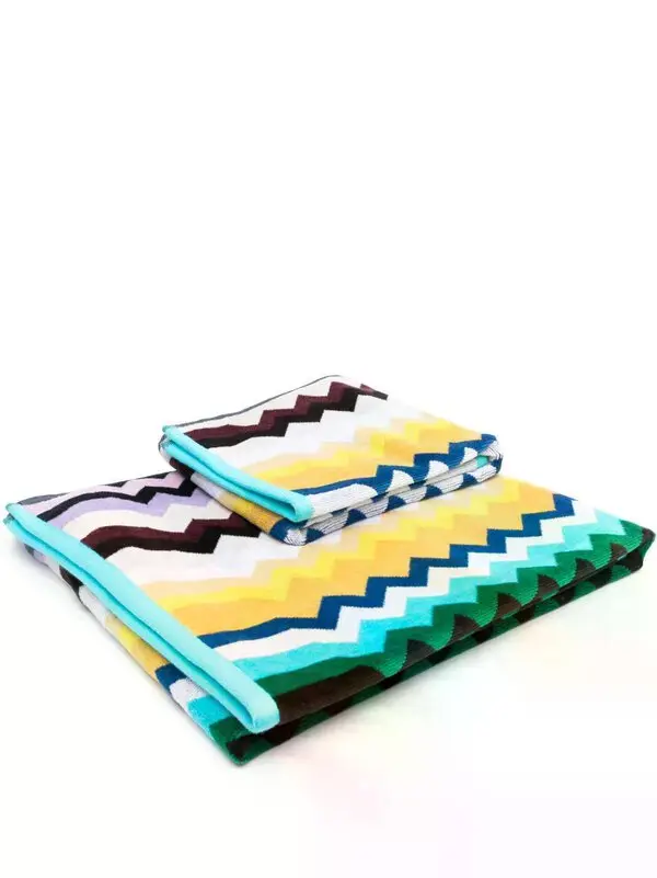 Missoni Zig Zag-patterned Bath Towel - Blue