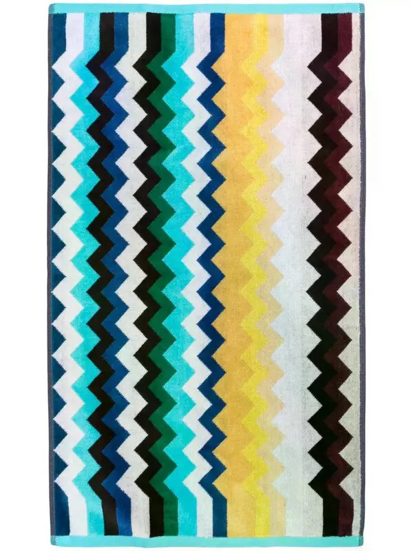 Missoni Zig Zag-patterned Bath Towel - Blue
