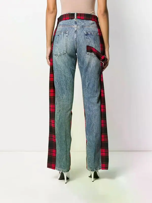 BEN TAVERNITI UNRAVEL PROJECT Checked Denim Trousers
