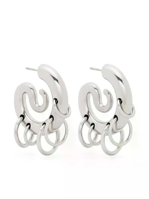 PANCONESI Pierced Serpent Hoop Earrings - Silver