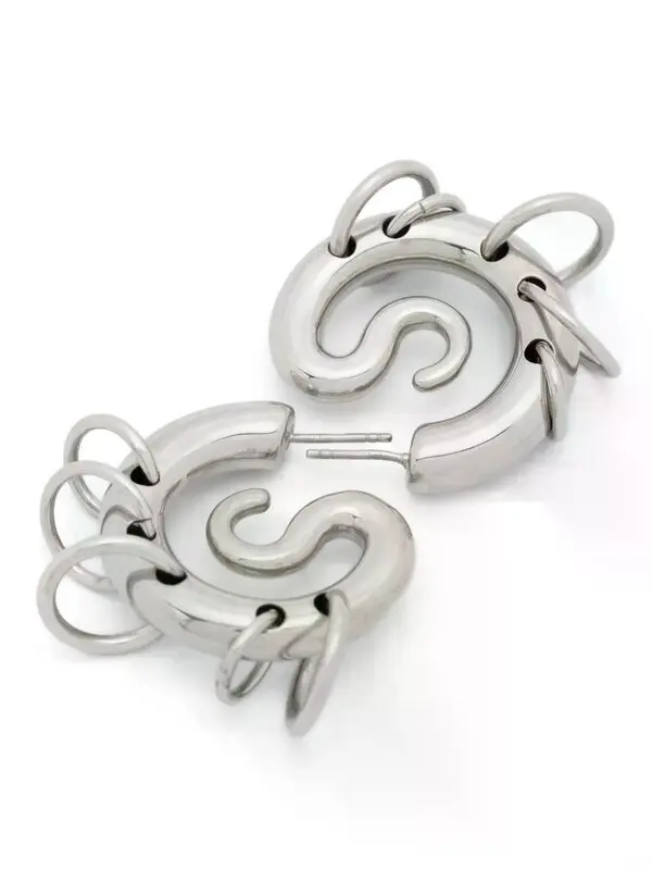 PANCONESI Pierced Serpent Hoop Earrings - Silver