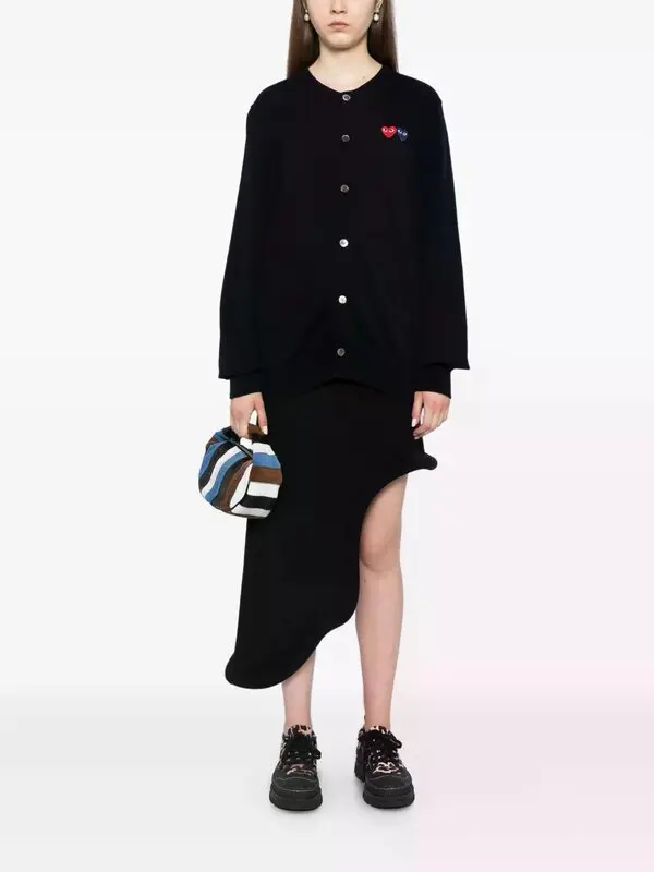 Play Comme Des Garcon Double Heart Cardigan