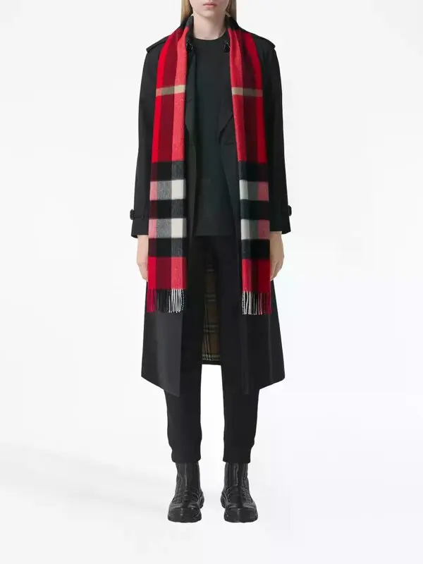 Burberry The Classic Check-pattern Fringed-trim Scarf