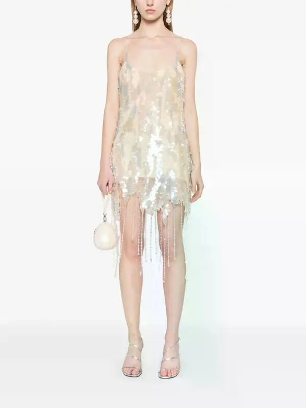 Blumarine Sequined Fringed Mini Dress