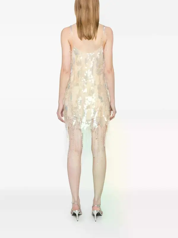 Blumarine Sequined Fringed Mini Dress