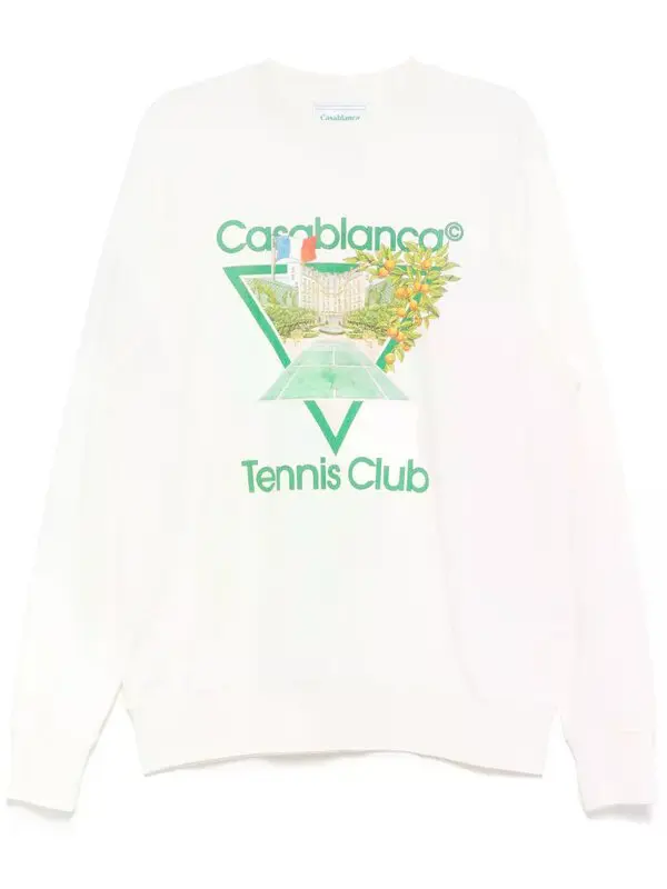 Casablanca Tennis Club Icon Printed Sweatshirt - Neutrals