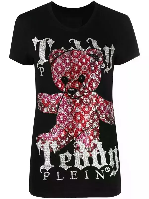 Philipp Plein Monogram Teddy-print T-shirt - Black