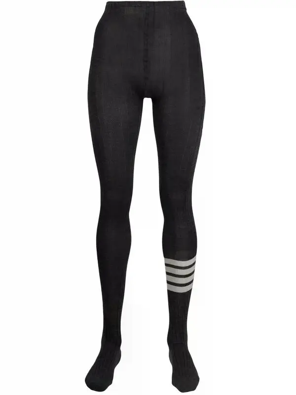 Thom Browne 4-bar Stripe Merino Tights - Grey
