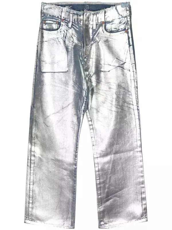 DOUBLET Foil-coated Jeans - Silver