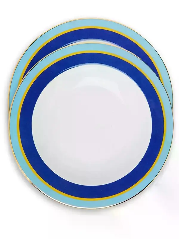 La DoubleJ Rainbow Soup Plates - Blue