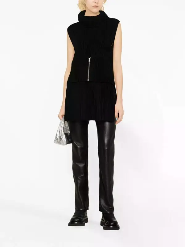JIL SANDER Roll-neck Knitted Wool Top