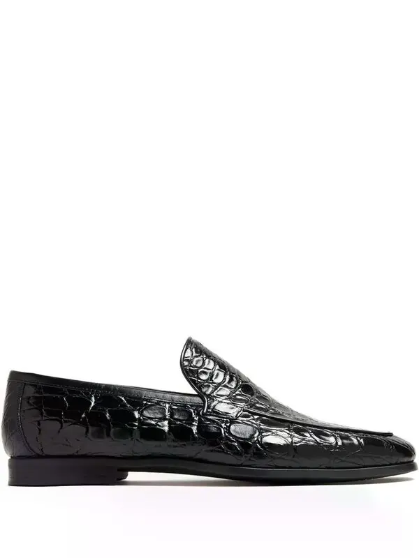 Magnanni Crocodile-embossed Leather Loafers