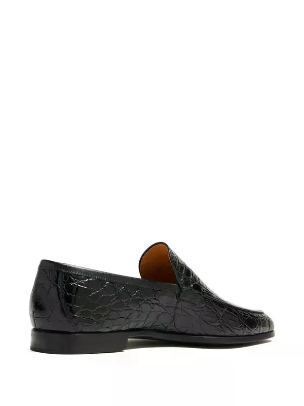 Magnanni Crocodile-embossed Leather Loafers