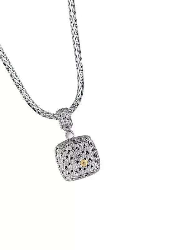 John Hardy Classic Chain Diamond Pavé Square Pendant