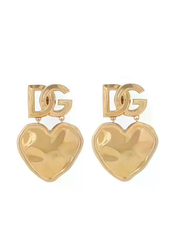 Dolce & Gabbana Heart-pendant Clip-on Earrings - Gold