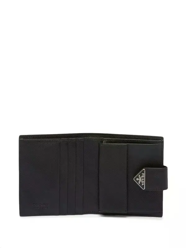 Prada Saffiano Logo-plaque Wallet - Black