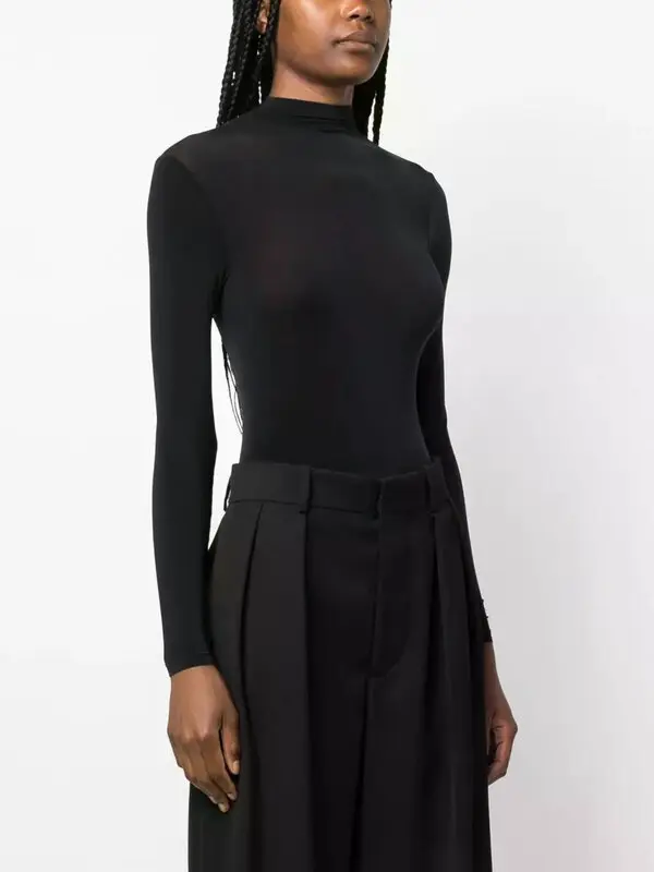 Wolford Buenos Aires String Semi-sheer Bodysuit - Black