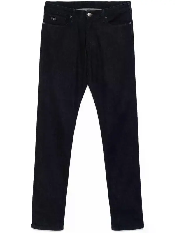 Emporio Armani Slim-fit Jeans With Logo Plaque