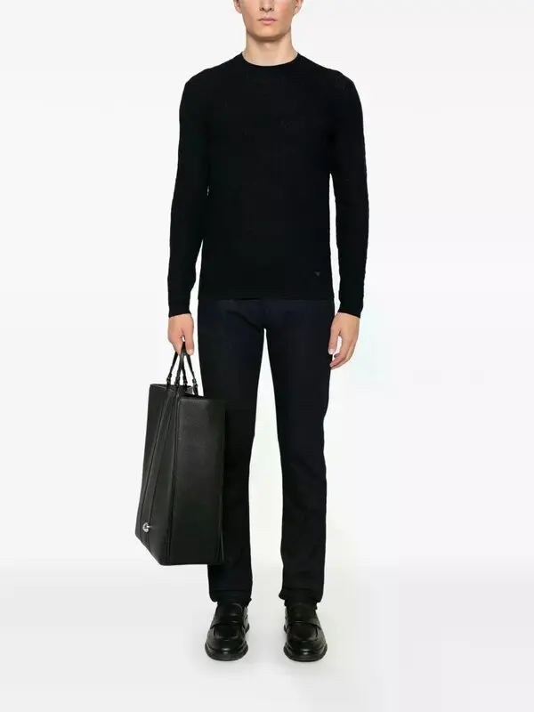 Emporio Armani Slim-fit Jeans With Logo Plaque