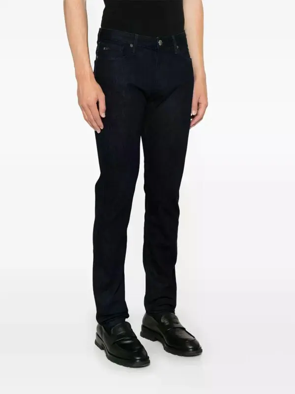 Emporio Armani Slim-fit Jeans With Logo Plaque