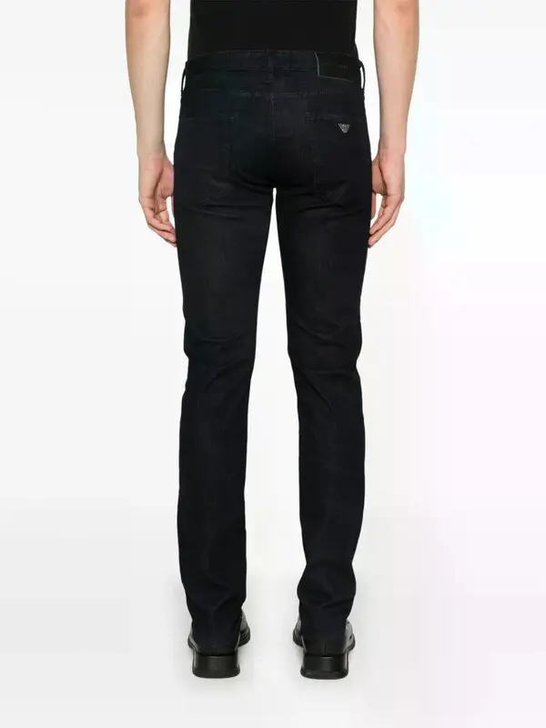 Emporio Armani Slim-fit Jeans With Logo Plaque