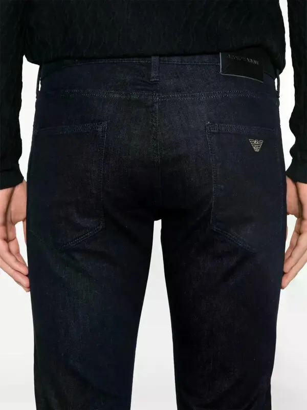 Emporio Armani Slim-fit Jeans With Logo Plaque