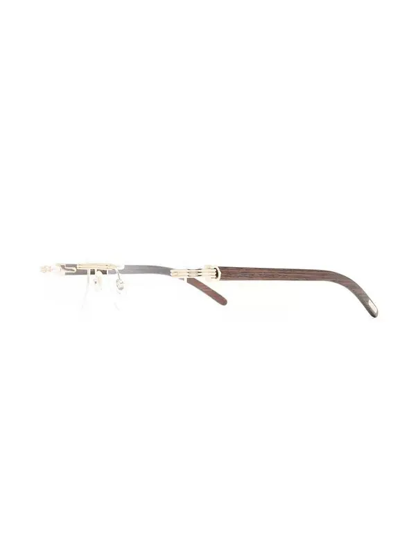 Cartier C De Rectangle-frame Glasses - Brown