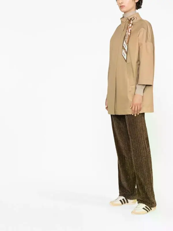 Herno Scarf-embellished Parka Coat - Brown
