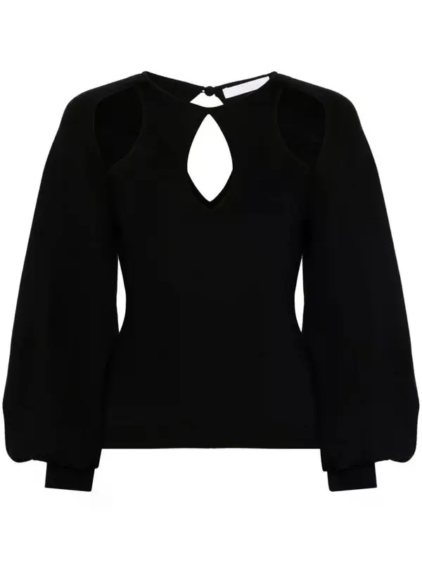 Chloé Cut-out Wool-blend Jumper - Black