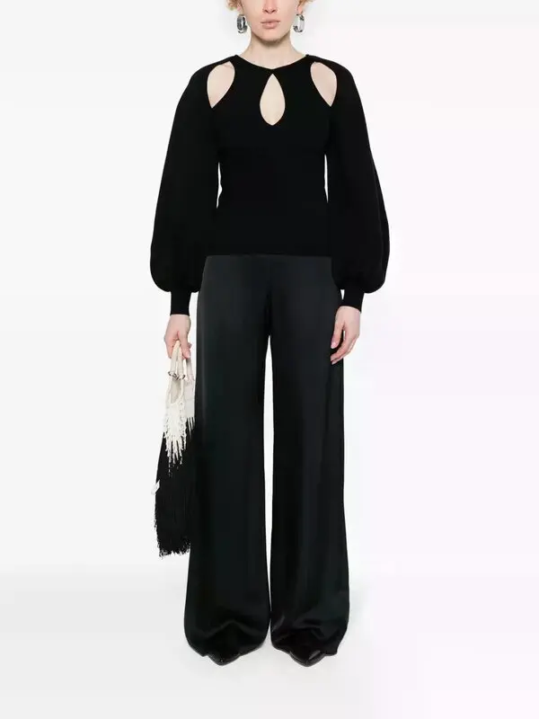 Chloé Cut-out Wool-blend Jumper - Black