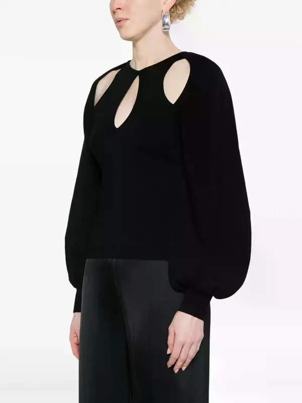 Chloé Cut-out Wool-blend Jumper - Black