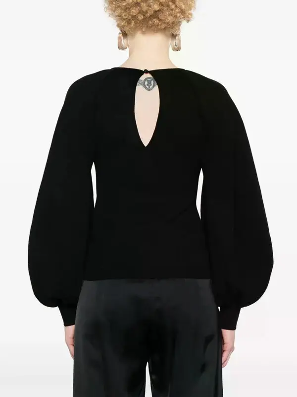 Chloé Cut-out Wool-blend Jumper - Black