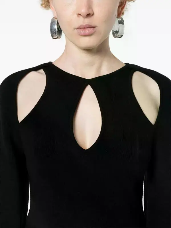 Chloé Cut-out Wool-blend Jumper - Black