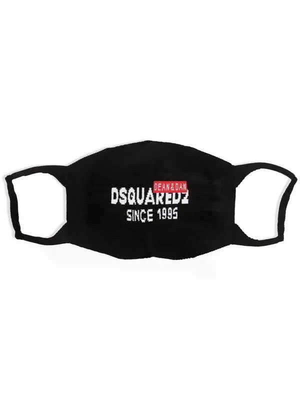 Dsquared2 Intarsia Knit Face Mask - Black