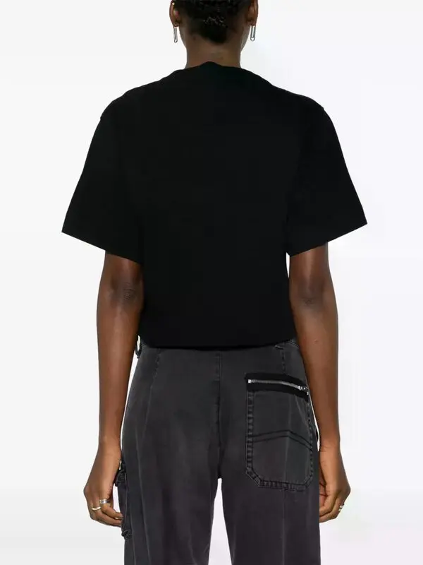 Off-White Bookish Logo-print Cropped T-shirt