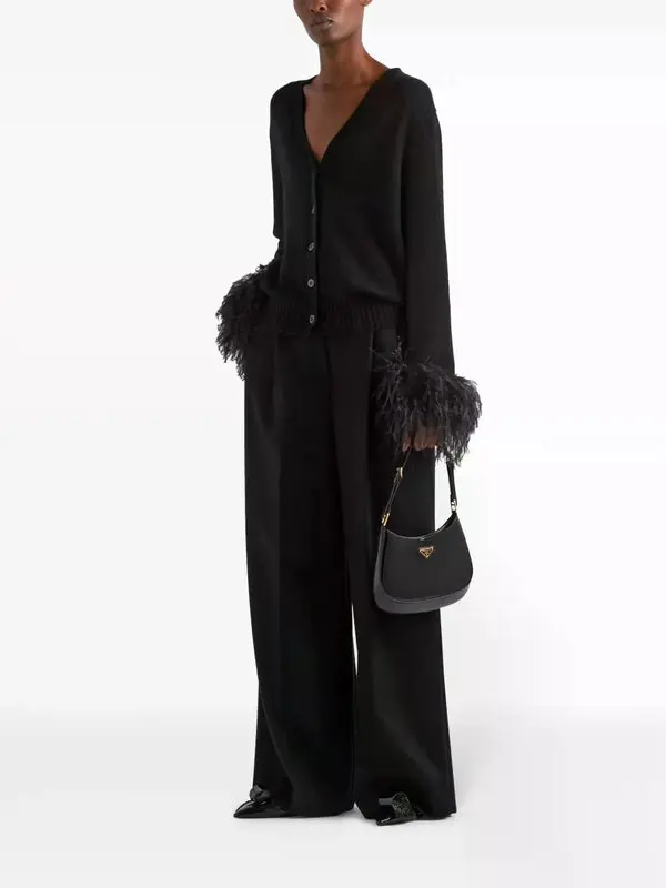 Prada Feather-trim Cashmere Trousers