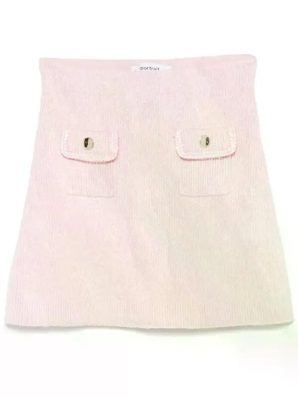 SELF-PORTRAIT Mélange-effect Mini Skirt