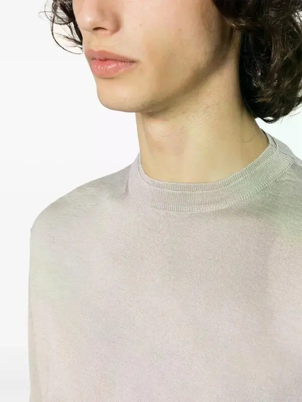 Eleventy Crew Neck Wool-silk Blend Jumper