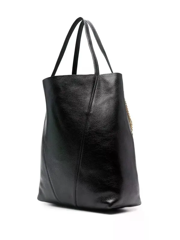 Chloé Large Spin Leather Tote Bag - Black