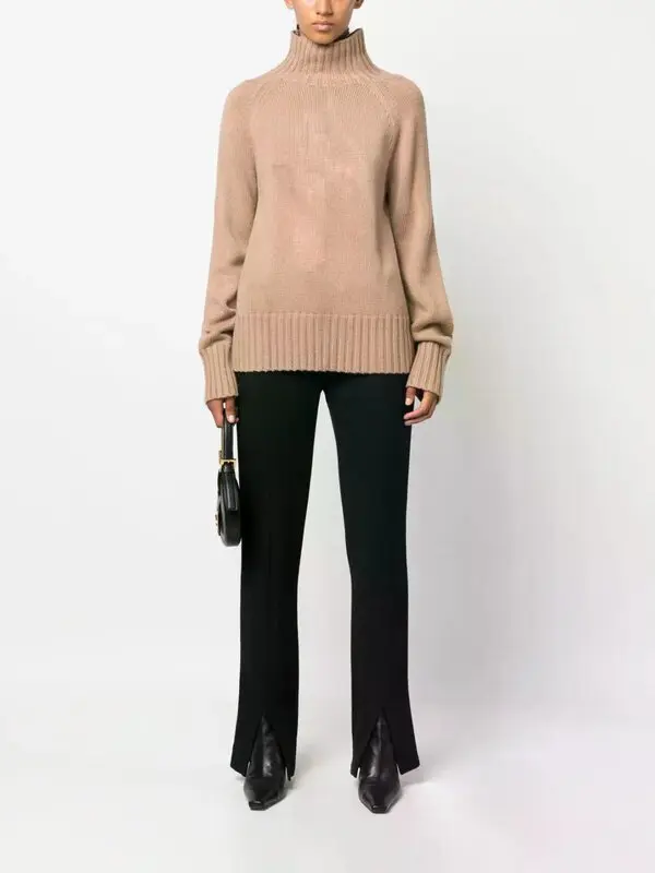 Max Mara Fine-knit High-neck Sweatshirt - Neutrals