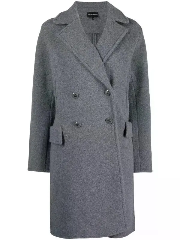 Emporio Armani Double-breasted Virgin Wool Coat