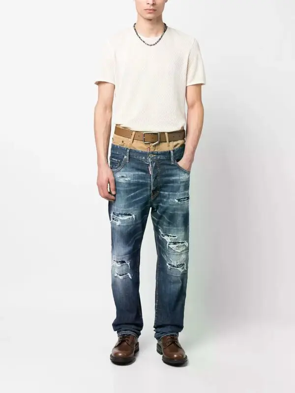 Dsquared2 Double Waist Distressed Jeans