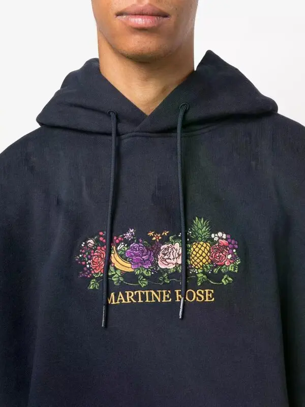 Martine Rose Logo-embroidered Drawstring Hoodie