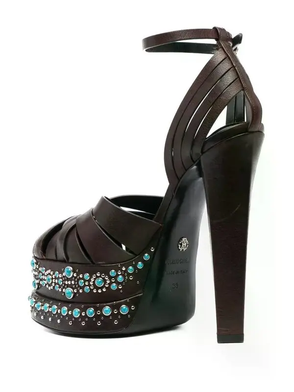 Roberto Cavalli Caged Leather Platform Pumps